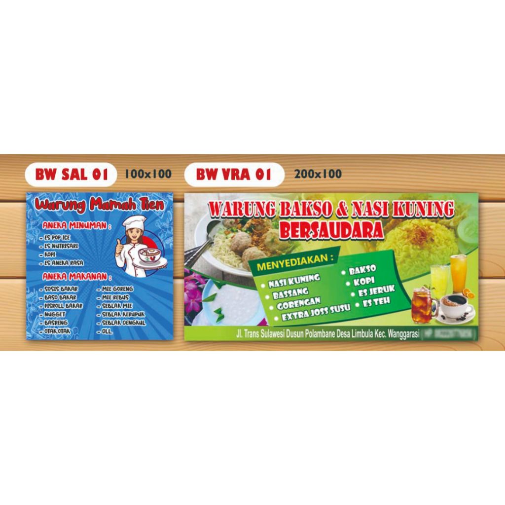 Jual Banner Warung Makan / Banner Kedai / Banner Usaha Makanan Kedai ...