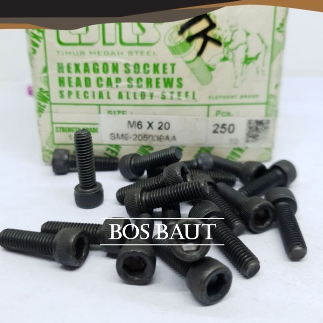 Jual Baut L Socket Baja 12.9 M6 x 20 Hitam | Shopee Indonesia
