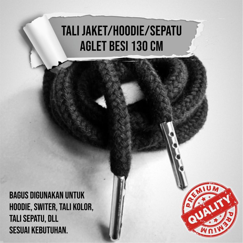 Jual TALI HOODIE / JAKET/ JOGGER PANJANG 130CM DIAMETER 5MM AGLET BESI ...