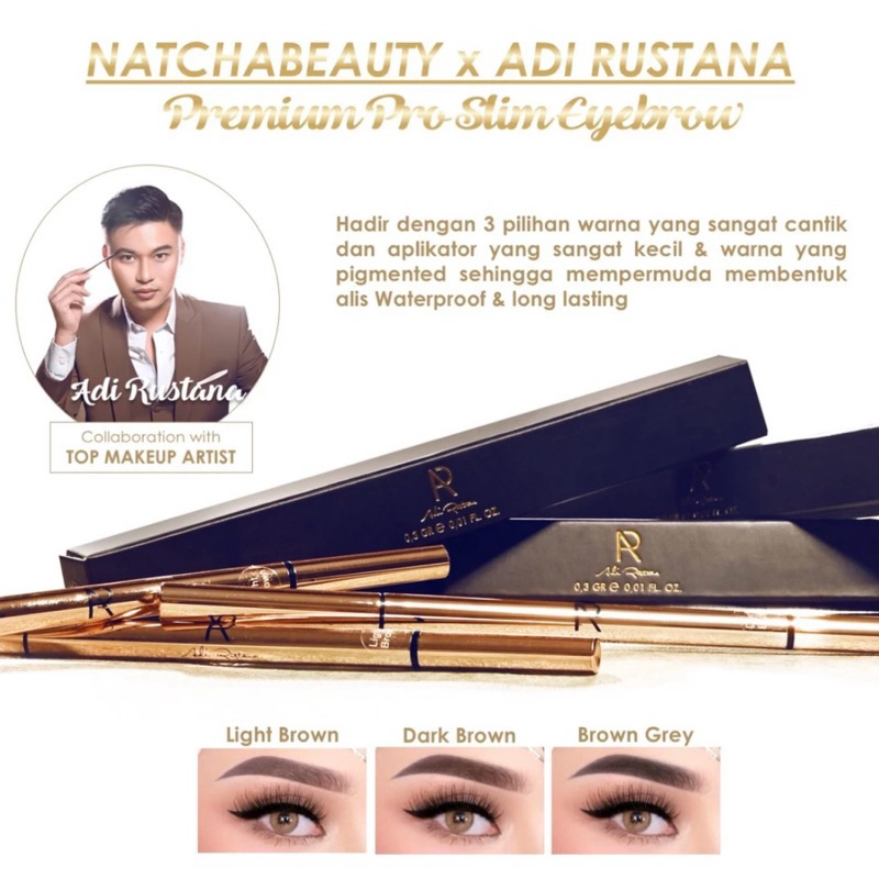Jual Natcha Beauty X Adi rustana premium pro slim eyebrow | Shopee Indonesia