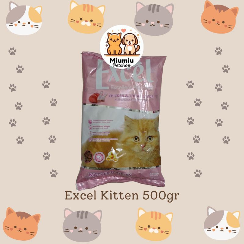 Jual Excel Kitten Pink Makanan Anak Kucing 500gr Rasa Chicken Tuna ...