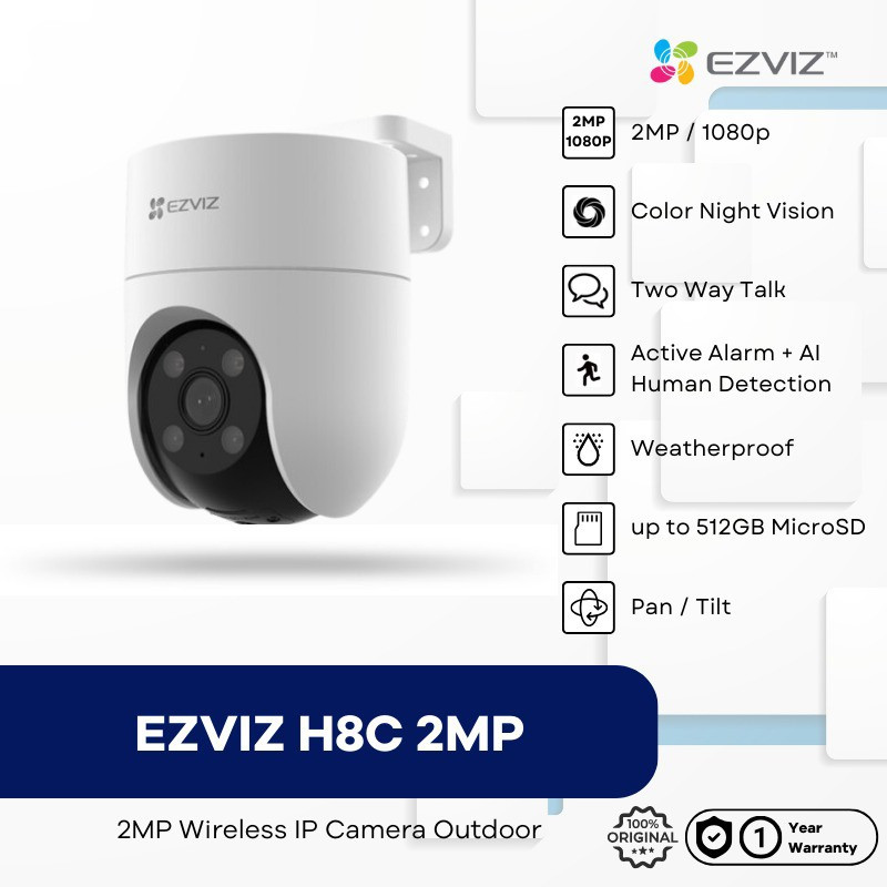 Jual Ezviz H8c 2MP Outdoor CCTV Pan & Tilt Wifi IP Camera Auto Tracking ...
