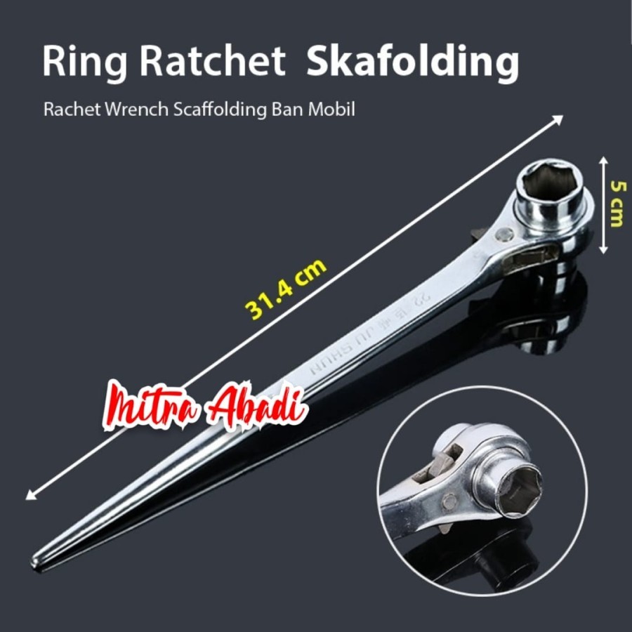 Jual Ring Ratchet Skafolding / Rachet Wrench Scaffolding / Kunci Ban ...