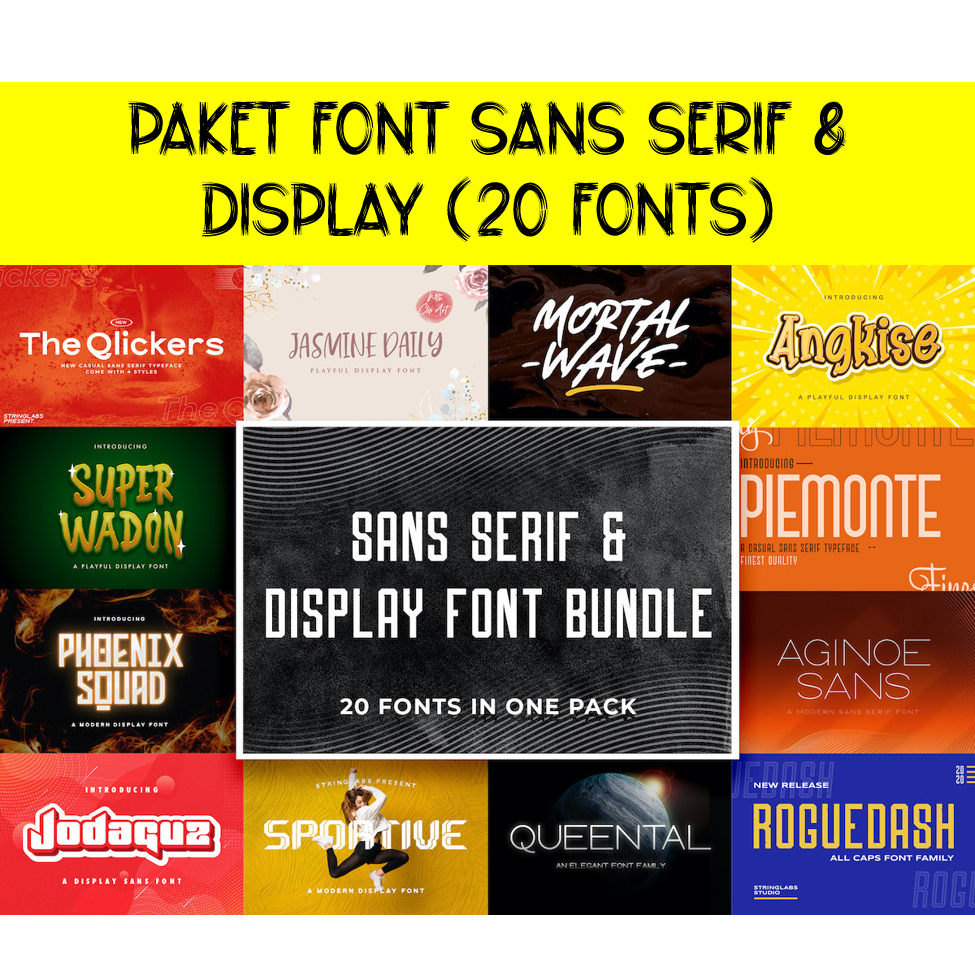 Jual Paket Font Sans Serif & Display (20 fonts) | Shopee Indonesia