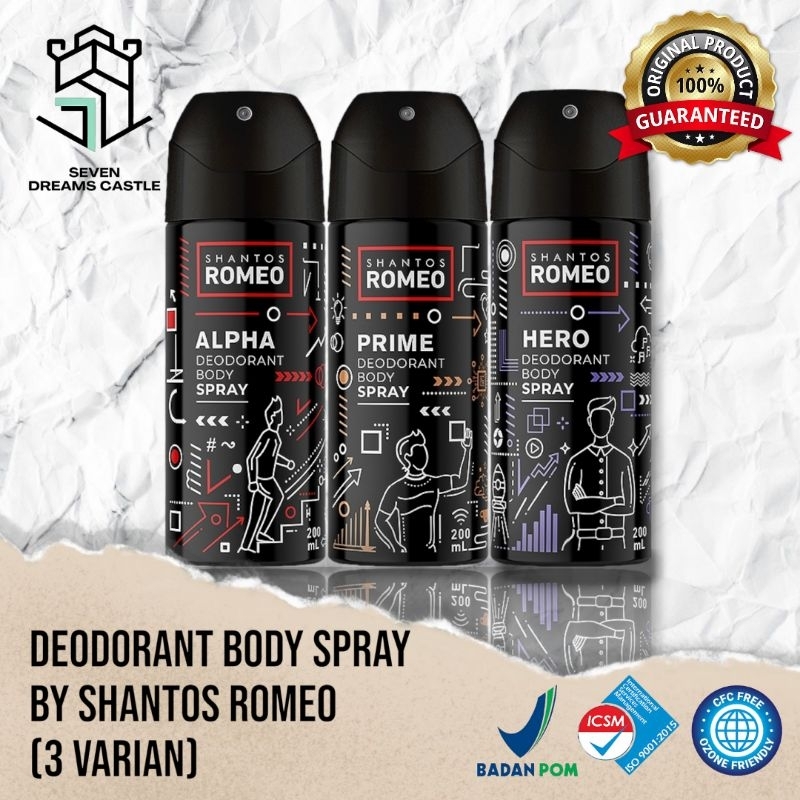 Jual Deodorant Body Spray 200ml By Shantos Romeo, Parfum Tahan Lama ...