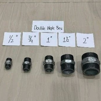 Jual Double nepel besi 1" sambungan pipa drat luar kanan kiri galvanis 1 inchi dable nepel dabel ...