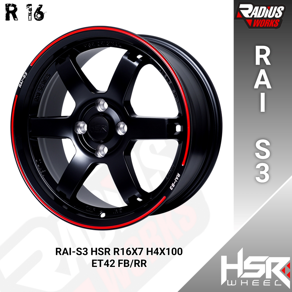 Jual Velg mobil racing R16 hsr rai s3 pcd 4x100 jazz yaris mobilio brio city vios dll | Shopee ...