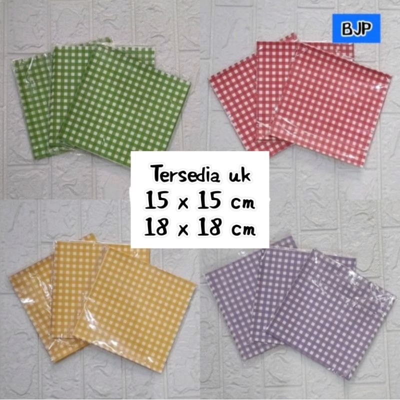 Jual FOOD GRADE ~ Wax Paper / Baking Paper Motif KOTAK uk 15 x 15 dan ...