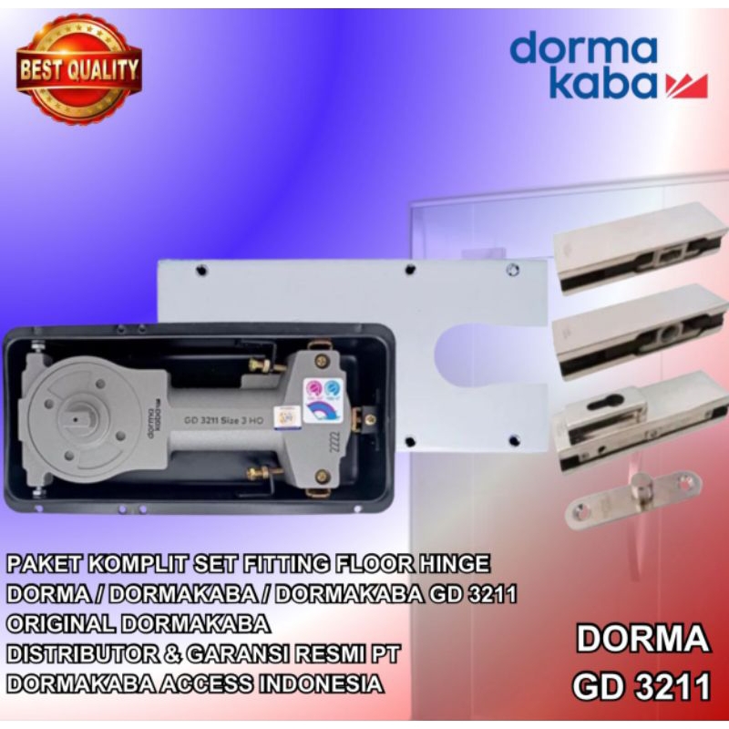 Jual Paket Floor Hinge Dormakaba GD 3211+Patch Fitting Glass Dorma Kaba ...