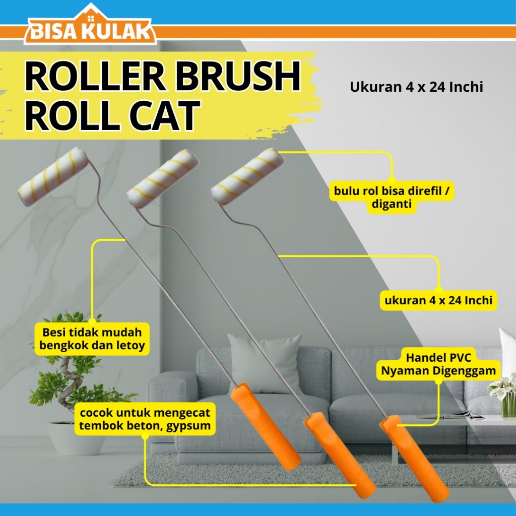 Jual Roll Cat Tembok 4 Inch – Roller Cat Kecil untuk Cat Dinding hingga ...