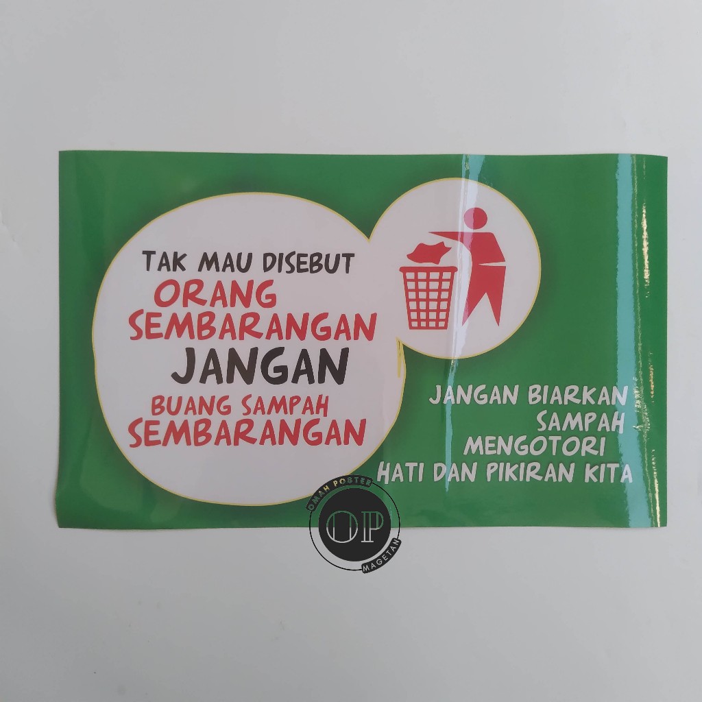 Jual Stiker Jangan Buang Sampah Sembarang - Buang Sampah Pada Tempatnya - Stiker Jagalah ...