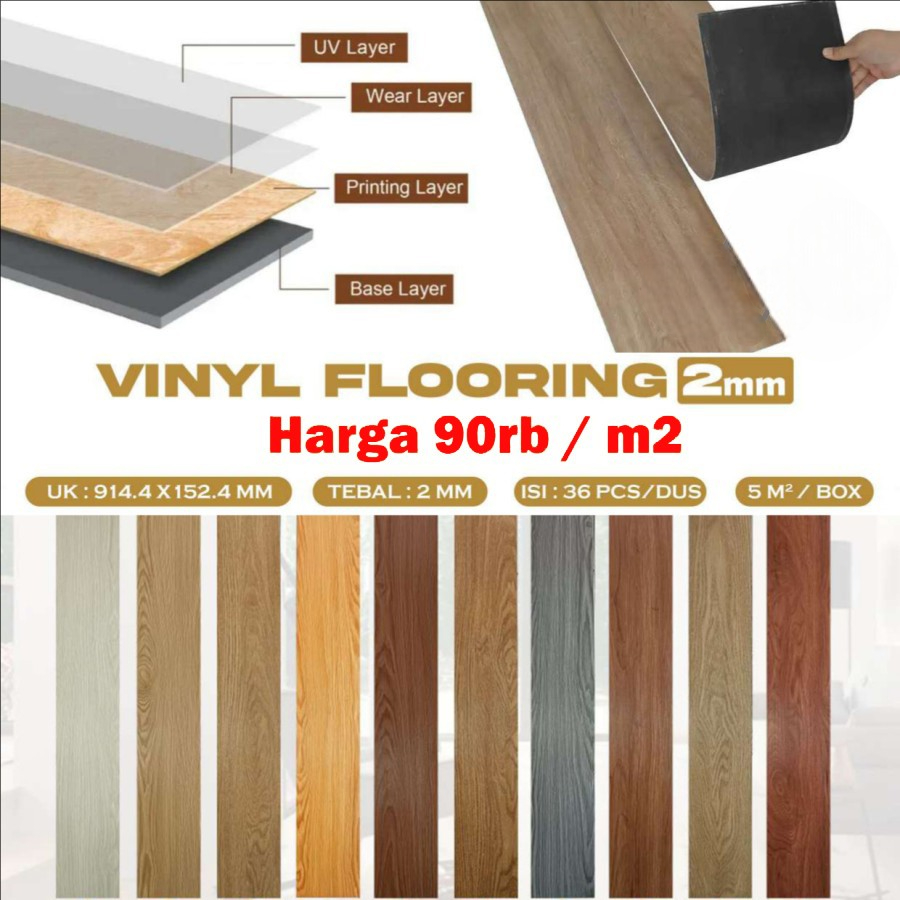 Jual PROMO!! Lantai Vinyl Sticker Premium Motif Kayu Parket Stiker 2mm | Lantai Vinyl 2mm ...