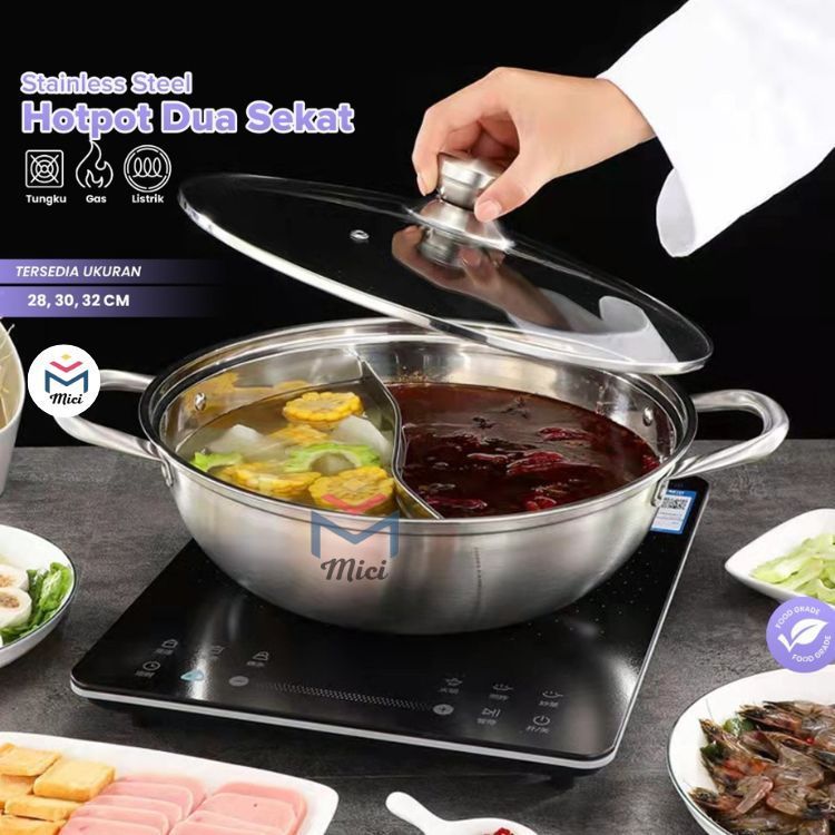 Jual MICI Panci Shabu Sekat Bahan Stainless Steam Boat Panci Rebus ...
