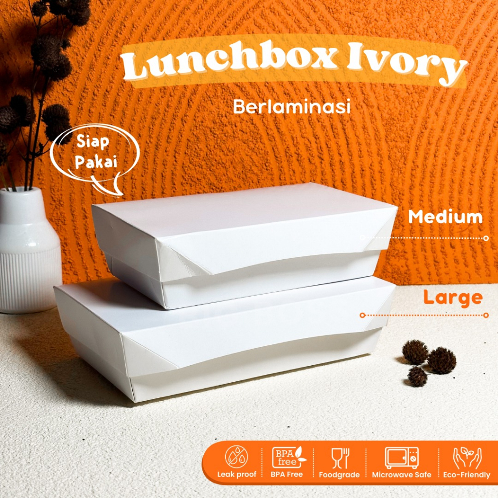 Jual Paper Lunch Box Laminasi Putih Size M dan L ( isi 50 pcs ), tempat ...