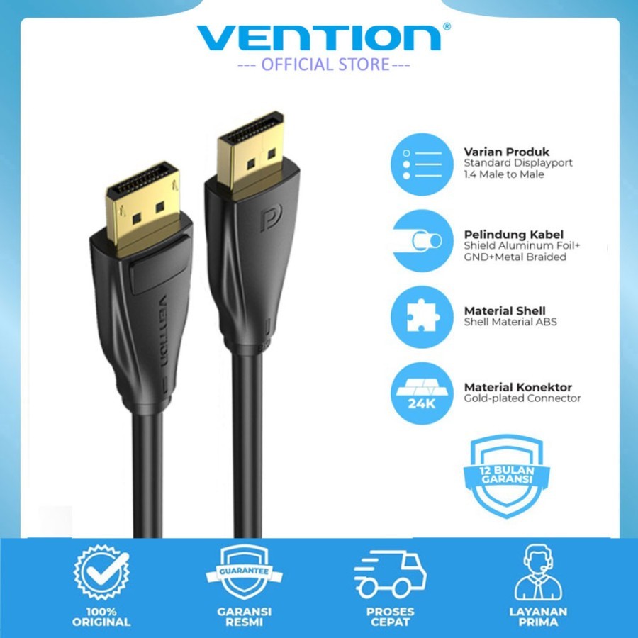 Jual Vention Kabel DisplayPort DP 1.4 Male to Male 4K 8K HDR Sync - HCD ...