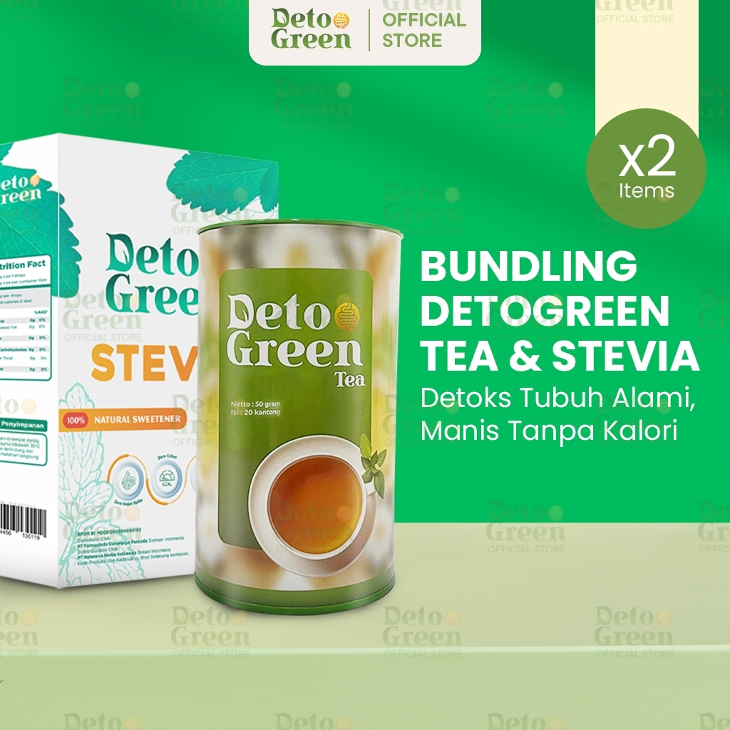 Jual DETOGREEN Teh dan Stevia Bundling Hemat Detoks Alami Tanpa Kalori ...