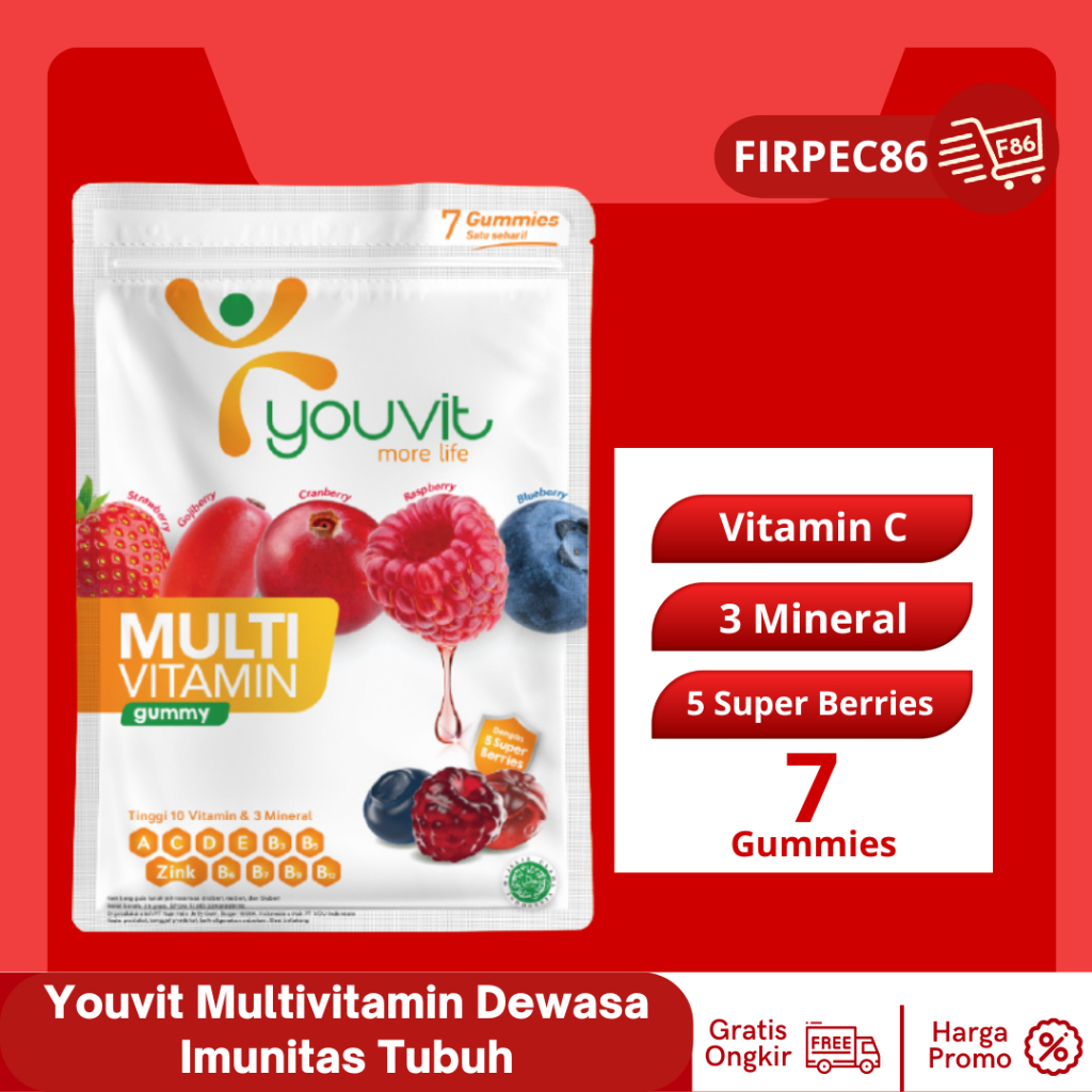 Jual Youvit Multivitamin Dewasa 1 Sachet Vit. C, D, Zink & Superberries | Shopee Indonesia