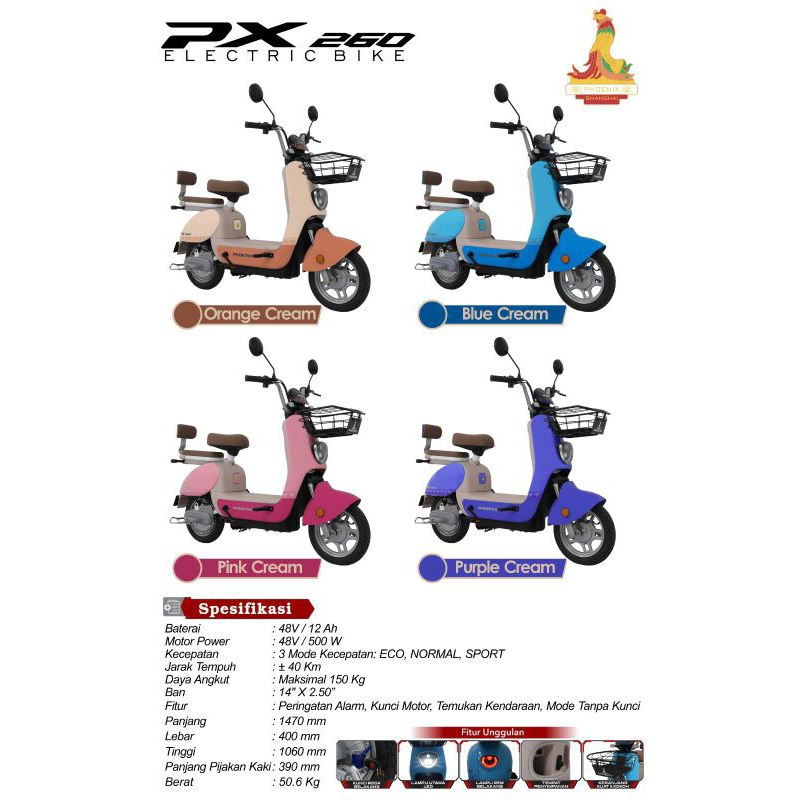 Jual Sepeda Listrik Phoenix PX 260 E Bike 500 watt | Shopee Indonesia
