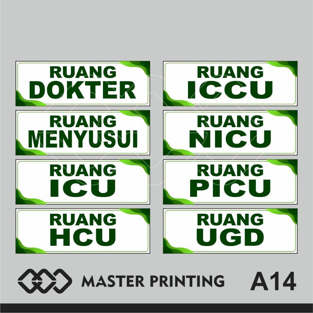 Jual A14 - Acrylic Sign, Stiker Akrilik Nama Ruangan di Rumah Sakit dan ...