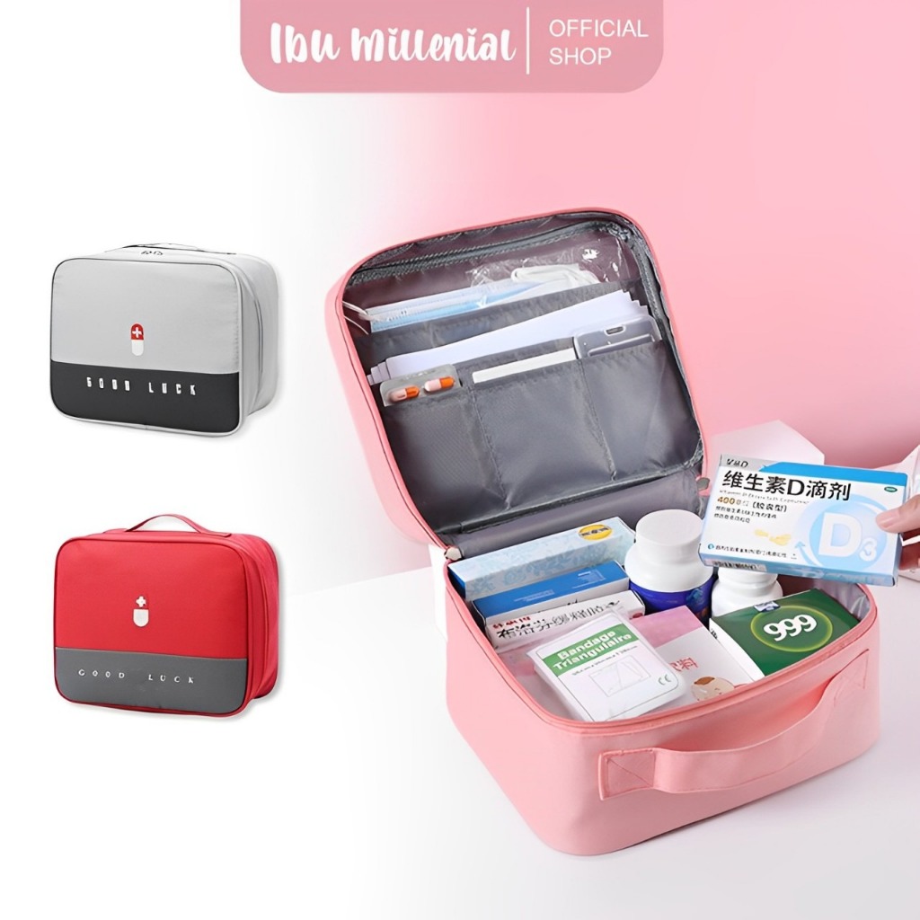 Jual IBUMILLENIAL Tas Tempat Penyimpanan P3K Tas Darurat Kotak Obat ...