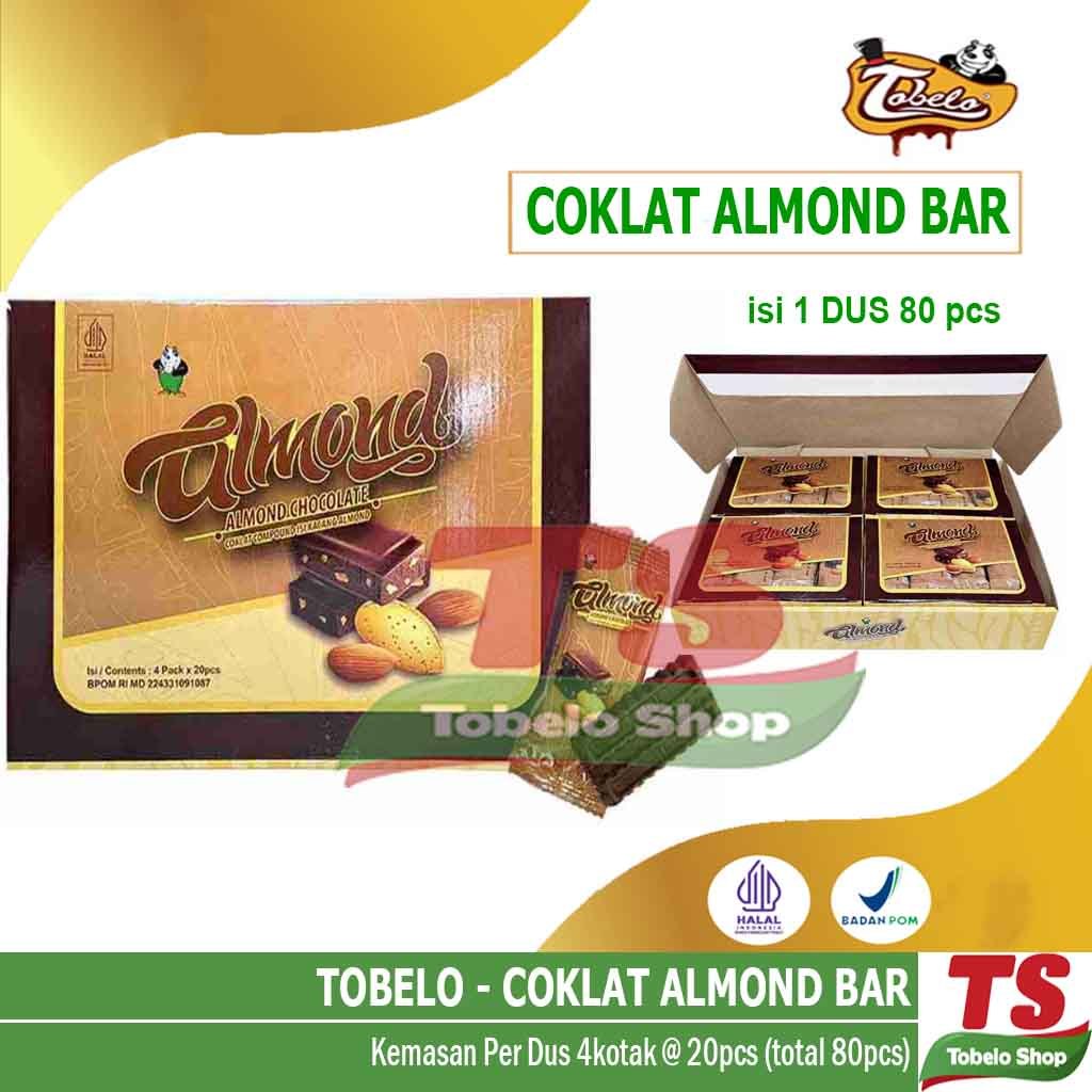 Jual TOBELO ALMOND CHOCOLATE COMPOUND BAR (DUS isi 80pcs) | Shopee ...