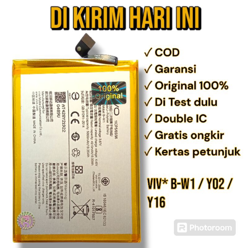 Jual BATERAI VIVO bw1 y02 y16 B-W1 bw-1 original battery double IC ...