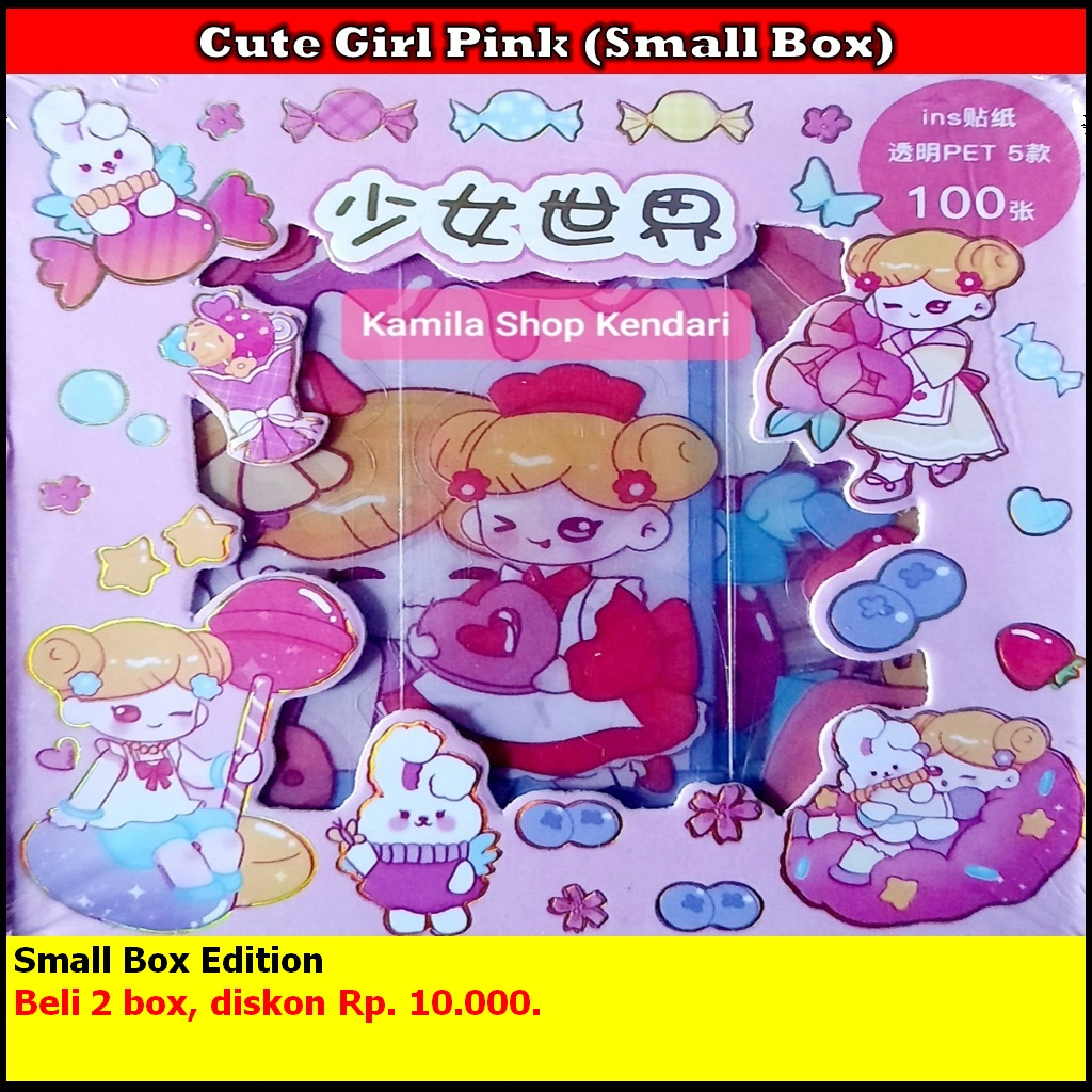 Jual STIKER ISI 100 LEMBAR BOX KECIL, STIKER AESTETIK, STIKER MOMO ...