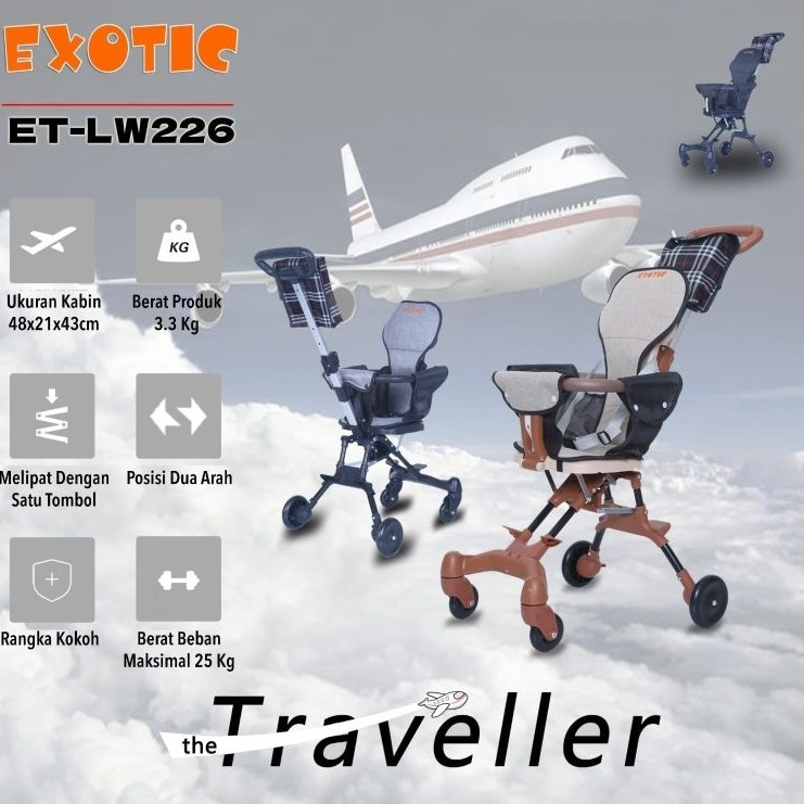 Jual EXOTIC ET-LW-226 | ET-LW-227 Magic Stroller Anak Roda Empat ...