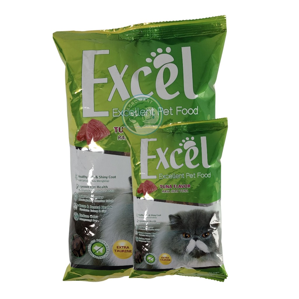 Jual Pakan Kucing Excel Hijau Rasa Tuna 500 gram | Shopee Indonesia