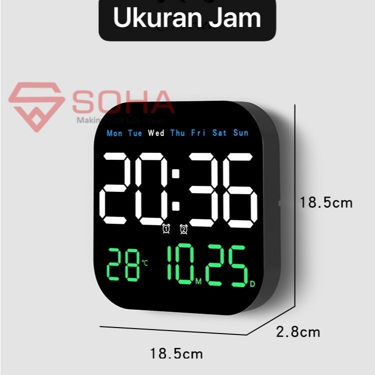 Jual JD-6650 Jam Digital LED Design Elegan Dekorasi Rumah Bisa Timer ...
