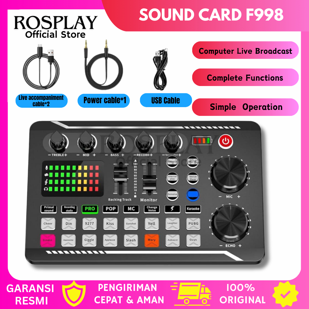 Jual F998 SoundCard Microphone Sound Audio Interface Mixer Console ...