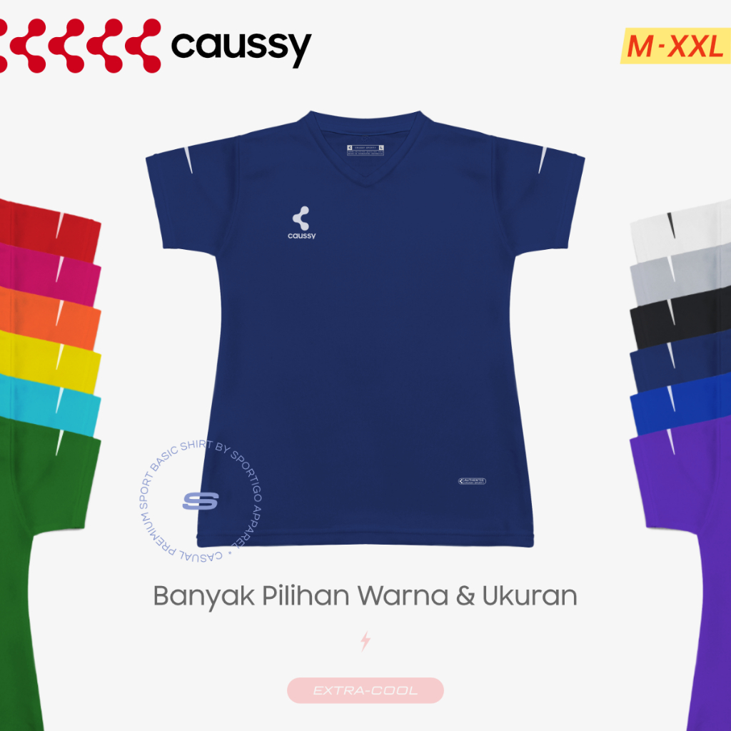 Jual CAUSSY - Baju Olahraga Wanita Lengan Pendek Kaos Jersey Dry Fit Running Senam Aerobic CNN ...