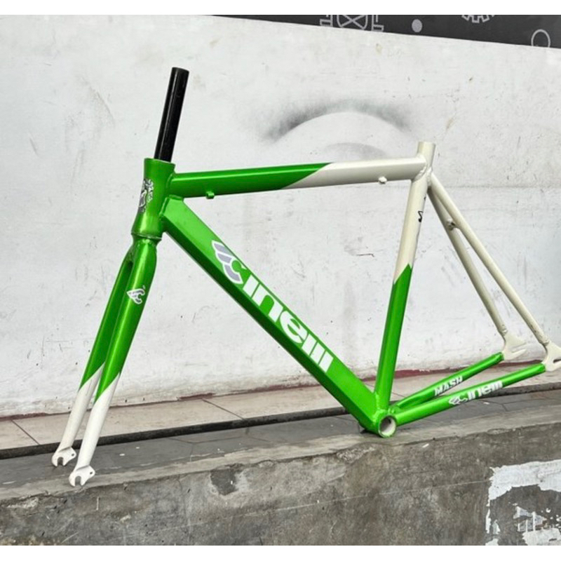 Jual FRAME FIXIE ALLOY CINELLI MASH 700C FRAMESET ALUMINIUM HIJAU PUTIH ...