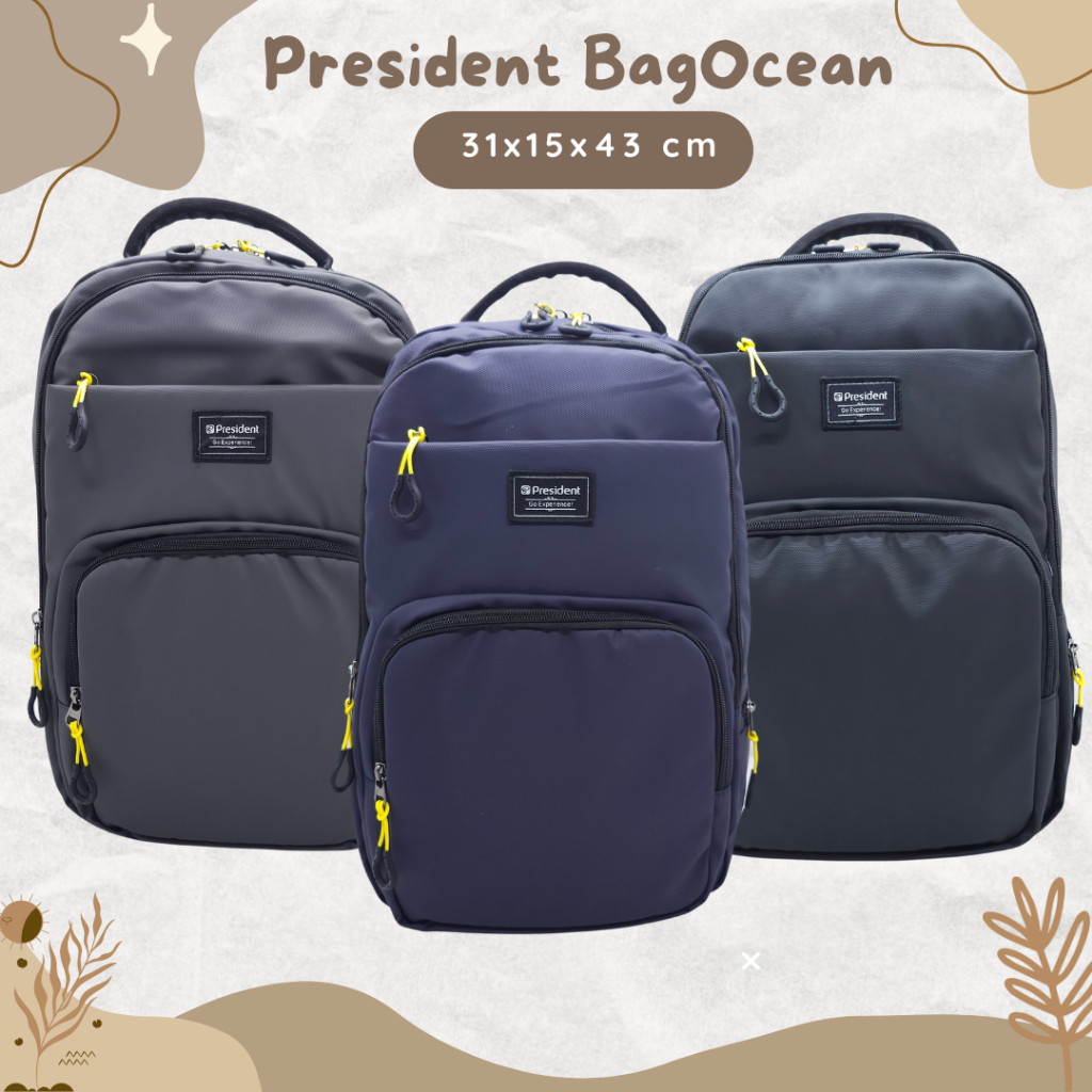 Jual Tas President Karet Anti Air 4 Ruang 17 Inchi Original Garansi 2 ...