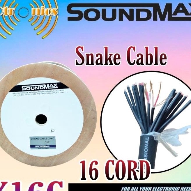 Jual KP8 Snake Cable 16 Core Kabel Snakes isi 16 Soundmax X16C Meteran ...