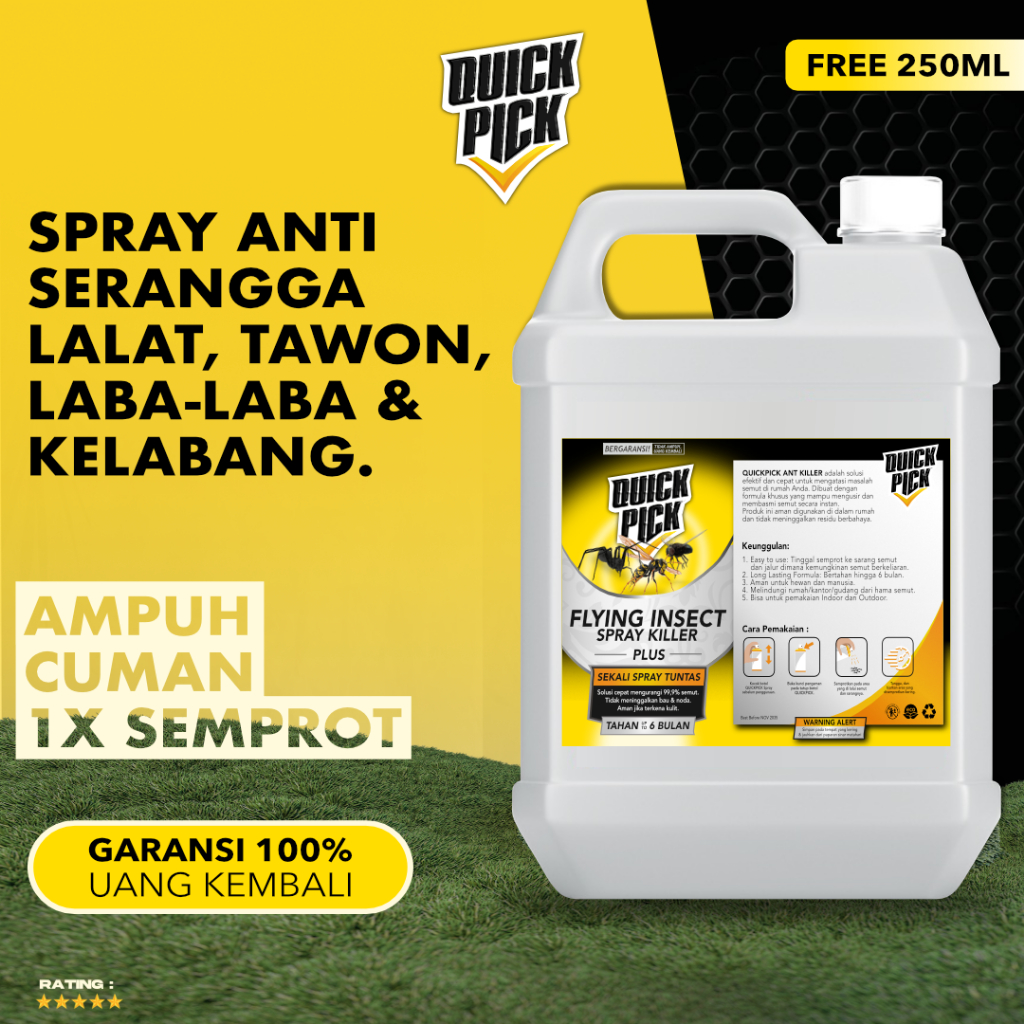 Jual SEMPROTAN PEMBASMI SERANGGA QUICKPICK (FREE 250ML) Aromatic Spray Pembasmi LALAT, KECOA ...