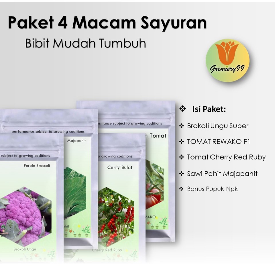Jual Paket Super Hemat 4 Macam Benih Bibit Sayuran Sayur Brokoli Ungu ...
