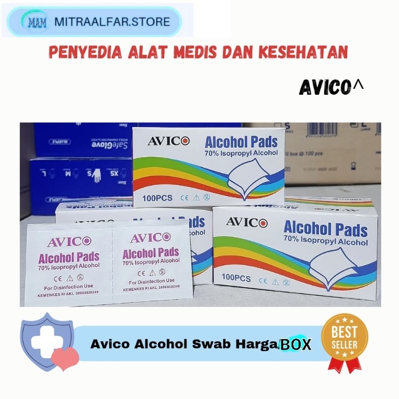 Jual AVICO Alkohol Pads Swab Tissue Alcohol isi 100pcs/Box | Shopee ...