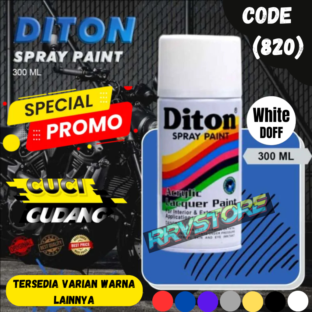 Jual CAT SEMPROT DITON WHITE DOFF (820) 300cc CAT DITON WARNA PUTIH DOP ...