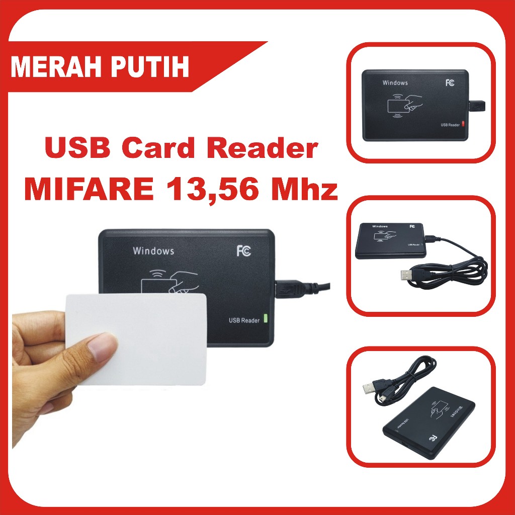 Jual USB Card Reader MIFARE IC Card 13.56MHz Plug N Play NFC Card ...