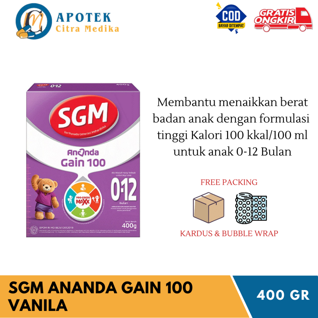 Jual SGM 𝐀𝐍𝐀𝐍𝐃𝐀 𝐆𝐀𝐈𝐍 𝟏𝟎𝟎 ( 0-12 BULAN ) 𝟒𝟎𝟎𝐆𝐑 - Menaikkan Berat Badan ...