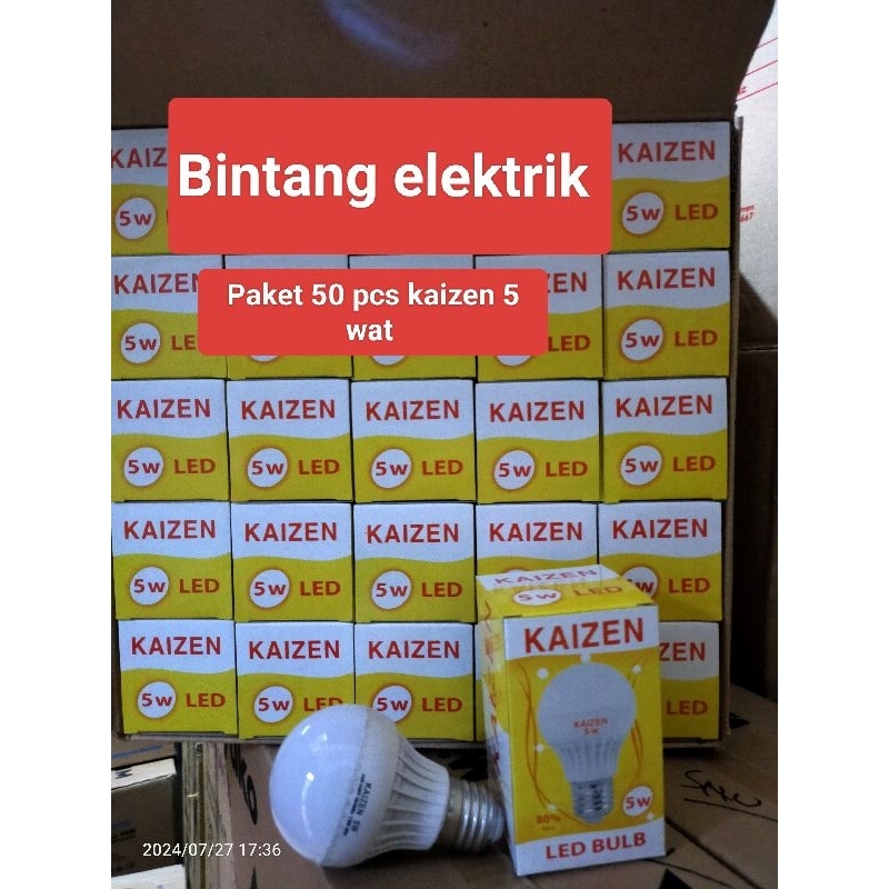Jual Bohlam lampu KAIZEN 5 wat LED Putih isi 50 pcs | Shopee Indonesia