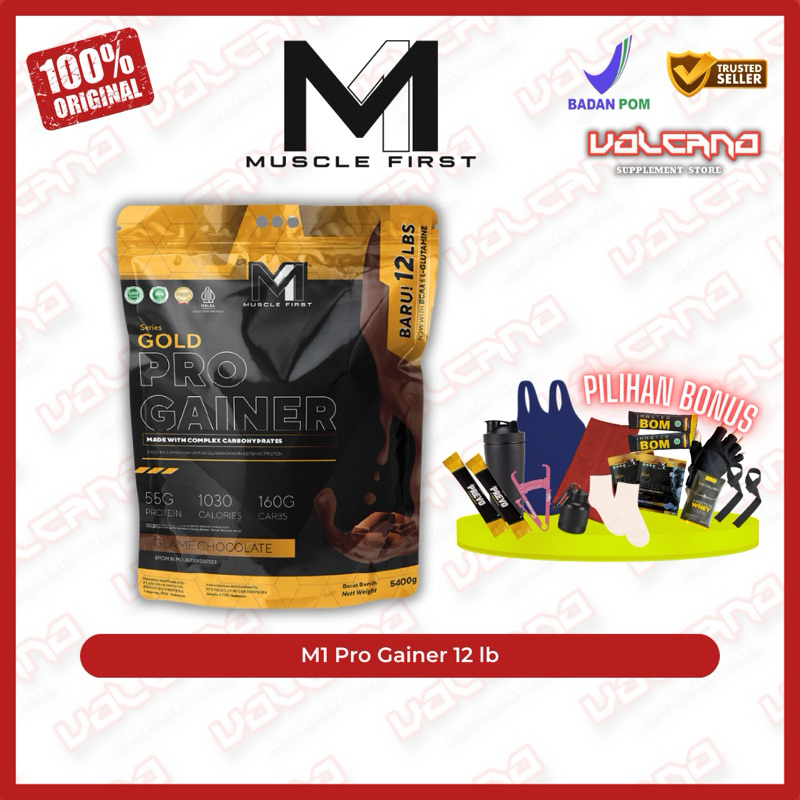 Jual M1 Pro Gainer 12 lb 5400 gr Muscle First weight gain mass bulking ...