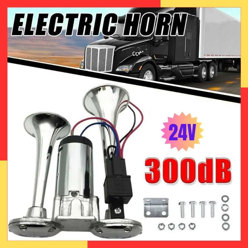 Jual Klakson Trompet Mobil Truck Bus Kapal Suara Besar Double Tube 2 ...