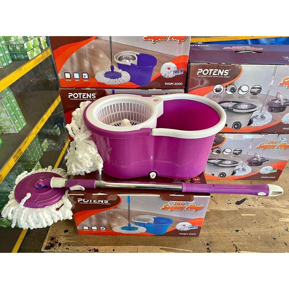 Jual Alat Pel Lantai Magic Ultra Pel Putar Otomatis Serbaguna Spin Mop ...