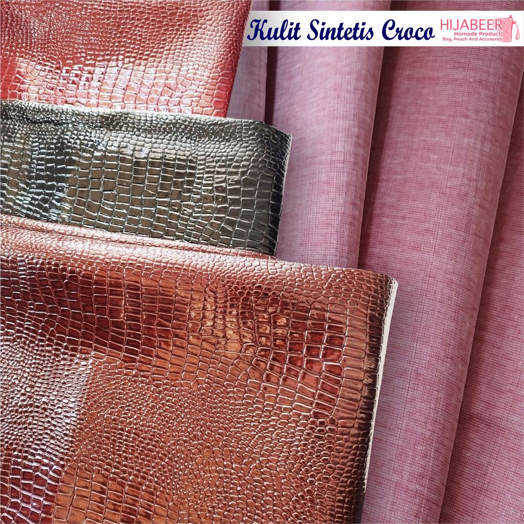Jual Kulit Sintetis Croco / Bahan Motif Buaya /Kain Oscar / Glossy ...