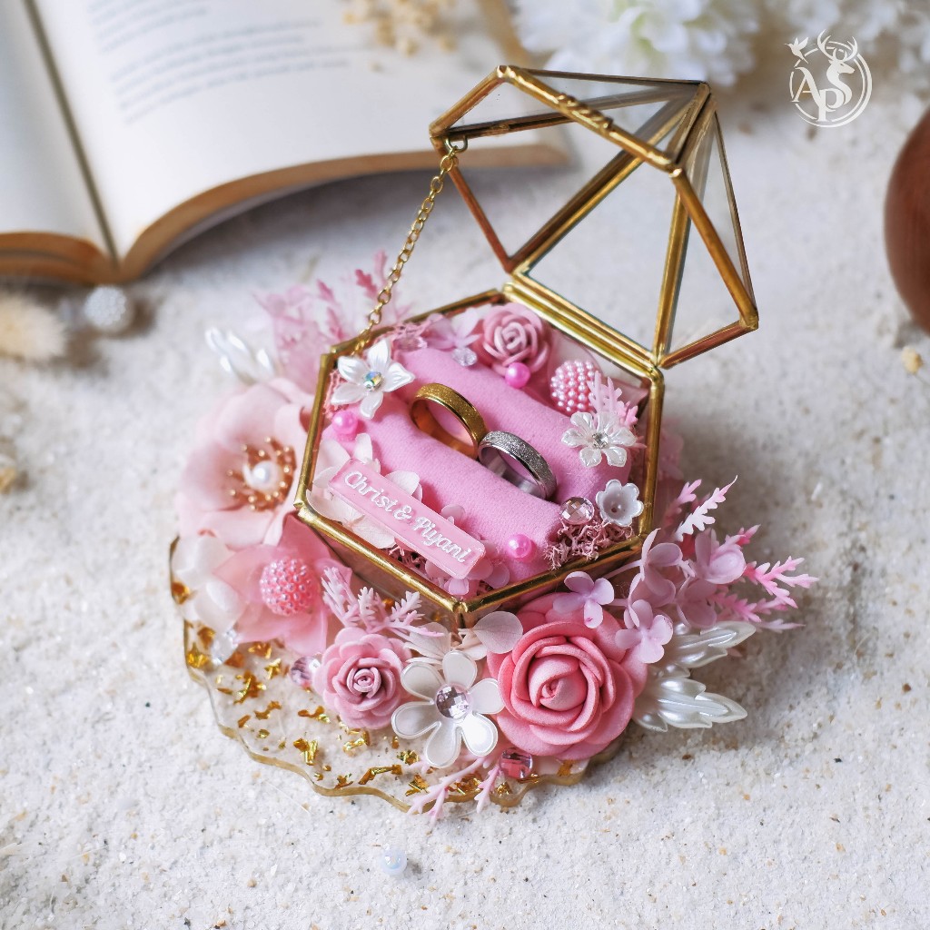Jual Kotak Cincin Ring Box Lamaran Crystal Resin Pink | Shopee Indonesia