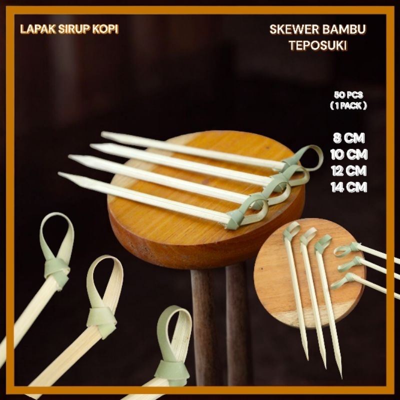 Jual (50 PCS)Skewer bambu teposuki simpul B / Tusuk buah / skewer ...