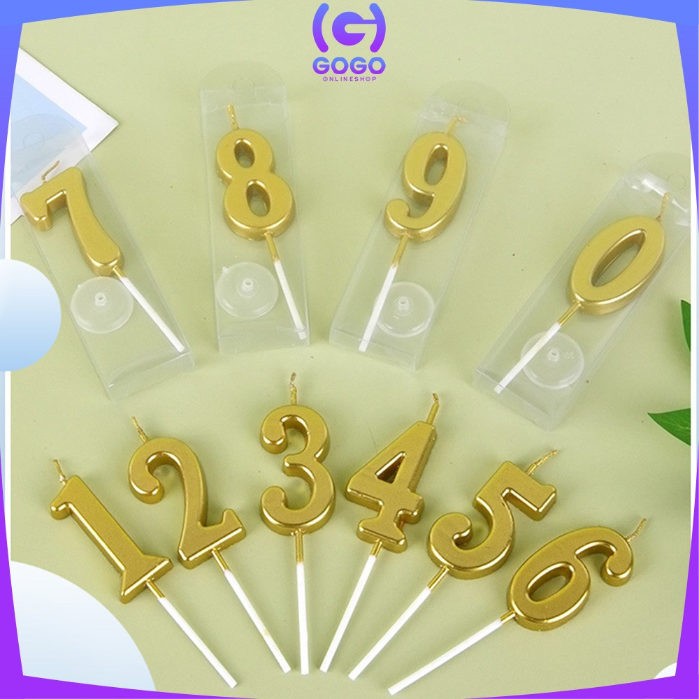 Jual GOGO-C1139 Lilin Angka Gold 0-9 Hiasan Kue Ultah / Lilin Ulang ...