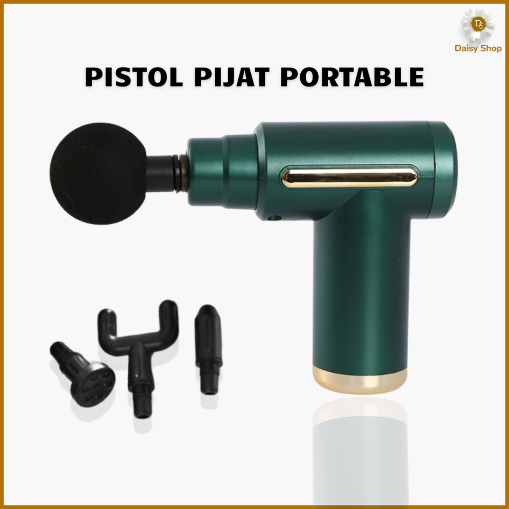Jual (DS) Alat pijat elektrik Massage Gun 4 in 1 Alat Terapi Relaksasi ...